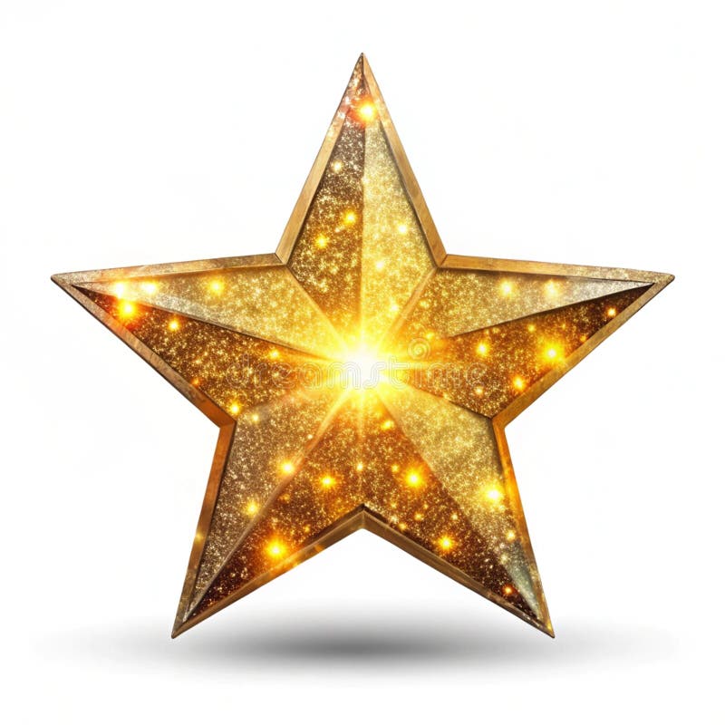 Floating Glowing Star with Rotating Shimmer Stock Illustration ...