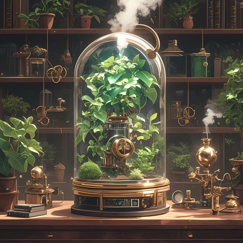 Mystical Steampunk Terrarium for Creative Enthusiasts Stock ...