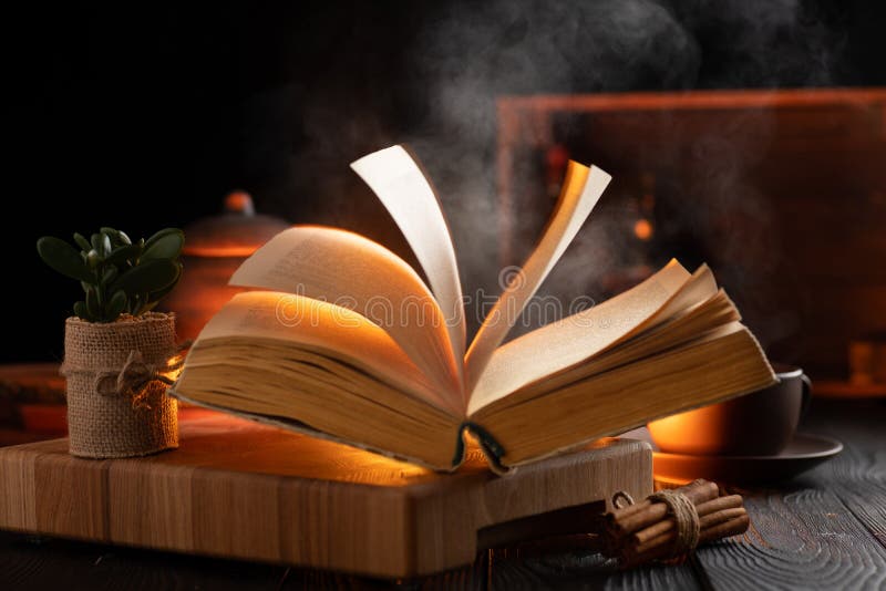 Mystical Still Life with a Magic Book, the Fog Rises Above the Book ...