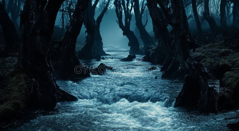 Mystical Stream: a Luminous, Otherworldly Flow of Light Guides the Path ...