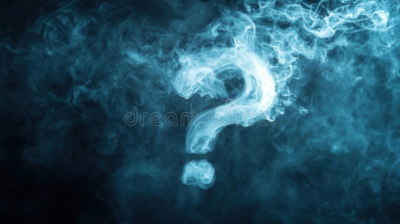 Mystical Swirling Smoke Forming a Question Mark in Dramatic Lighting ...