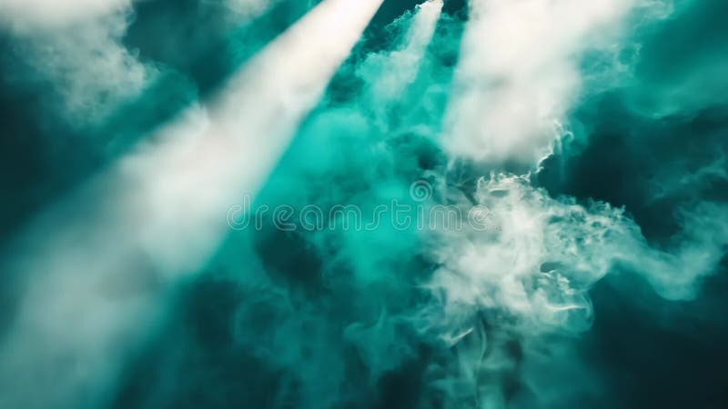 Mystical Teal Smoke and Light Beams in Abstract Motion Stock Video ...