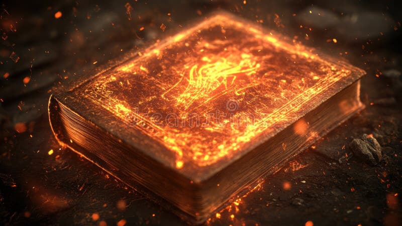 Mystical Tome an Ancient Grimoire Illuminated by Inner Fire and ...