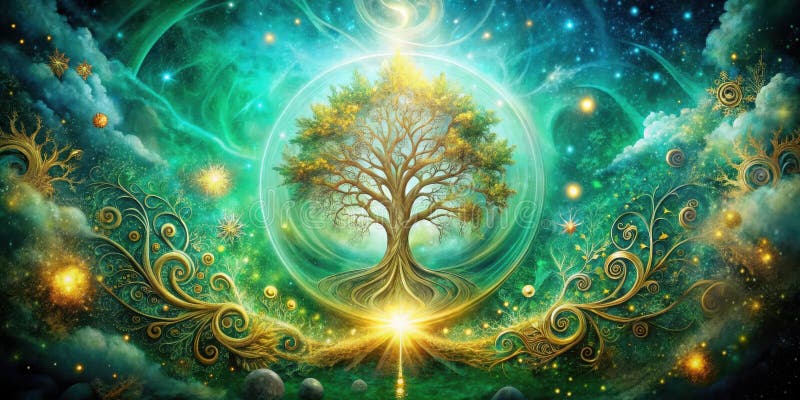 Mystical Tree of Life in a Celestial Sphere an Enchanting Fantasy ...