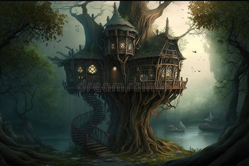 Mystical Treehouse, with View of the Mystical Forest, Visible in the ...