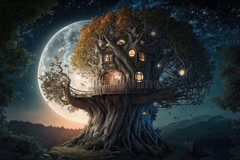 Mystical Treehouse, with View of the Mystical Forest, Visible in the ...