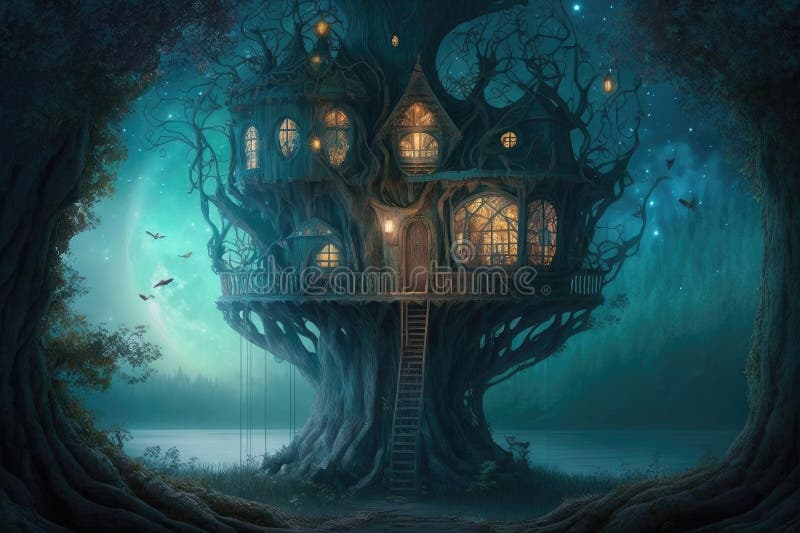 Mystical Treehouse, with View of the Mystical Forest, Visible in the ...