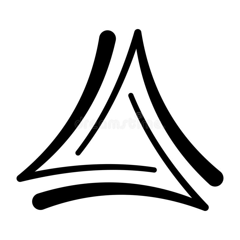 Mystical Triad Symbol Unveiled in Bold Black Strokes Stock Illustration ...