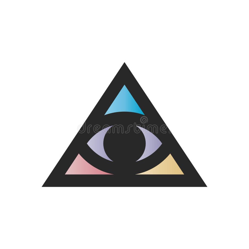 Mystical Triangle Eye Logo with Modern Flat Design, Colorful Triangular ...
