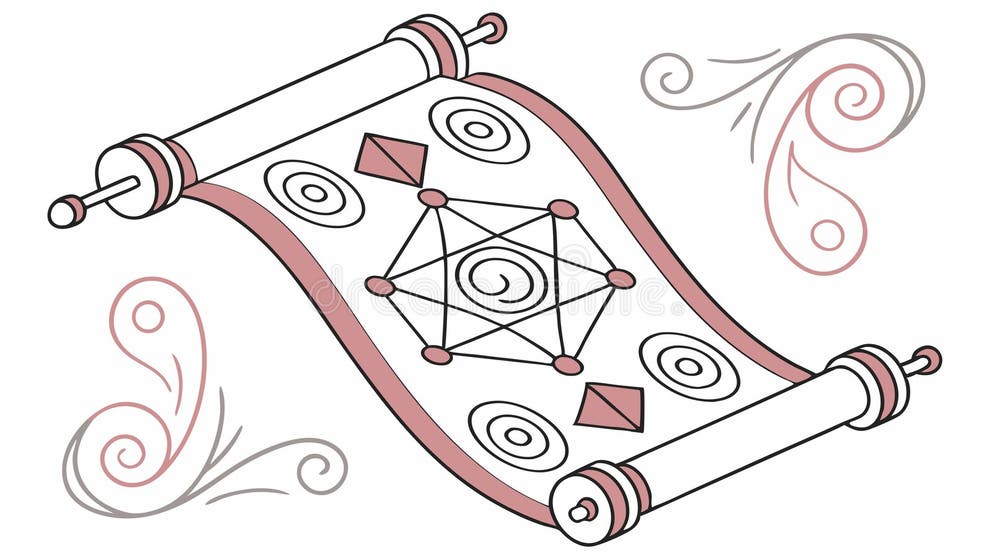 Mystical Unrolling Scroll Intricate Circular Mandala Pattern Vector ...