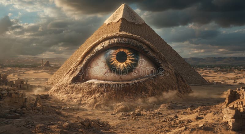 Mystical Vision: the Great Pyramid of Egypt with Surreal Eye Symbolism ...