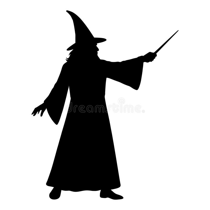 Mystical Wizard Casting a Spell. Vector: Ideal for Use As a Tattoo ...
