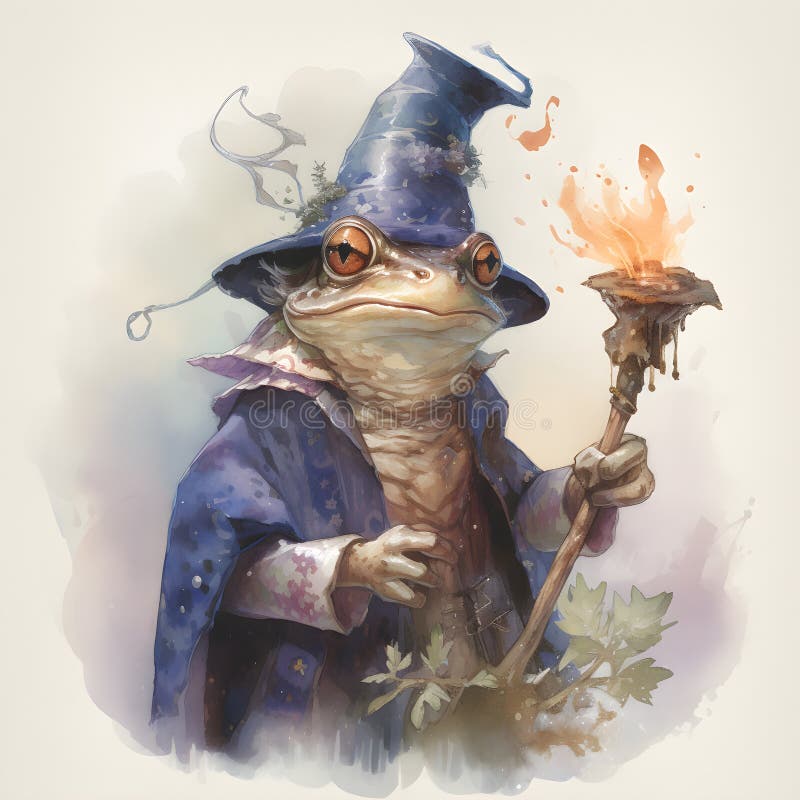 Mystical Wizard Frog, Ai Generative Illustration Stock Illustration ...