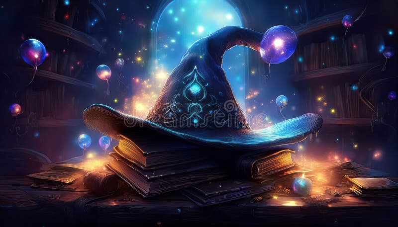 Mystical Wizard S Hat Surrounded by Stock Image - Image of legend ...