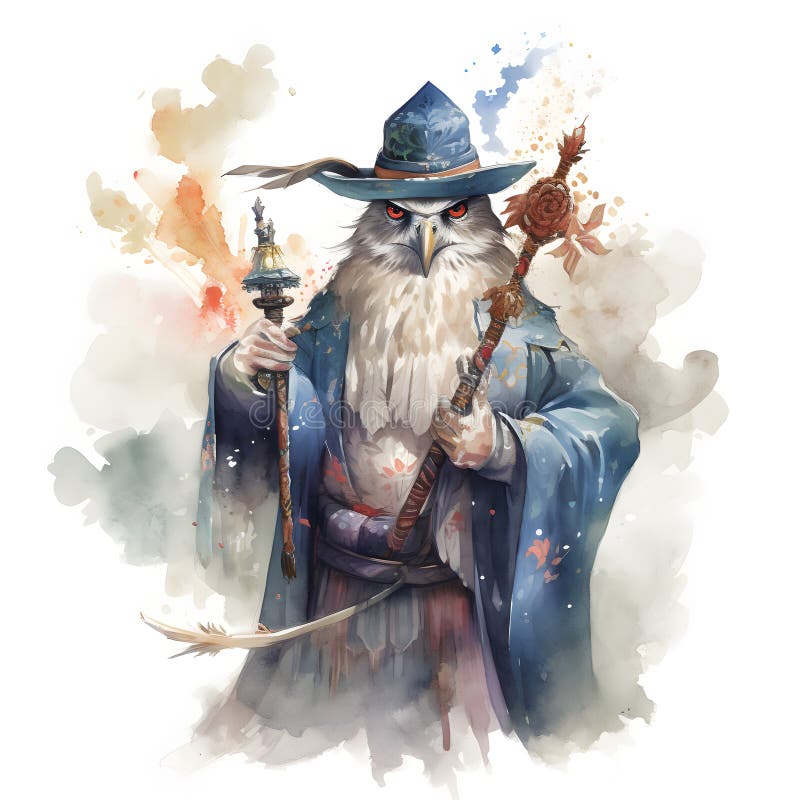 Mystical Wizard White Eagle, Ai Generative Illustration Stock ...