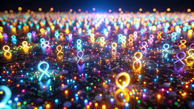 Mystifying 3D Render a Glowing Stream of Random Numbers in LowLight ...