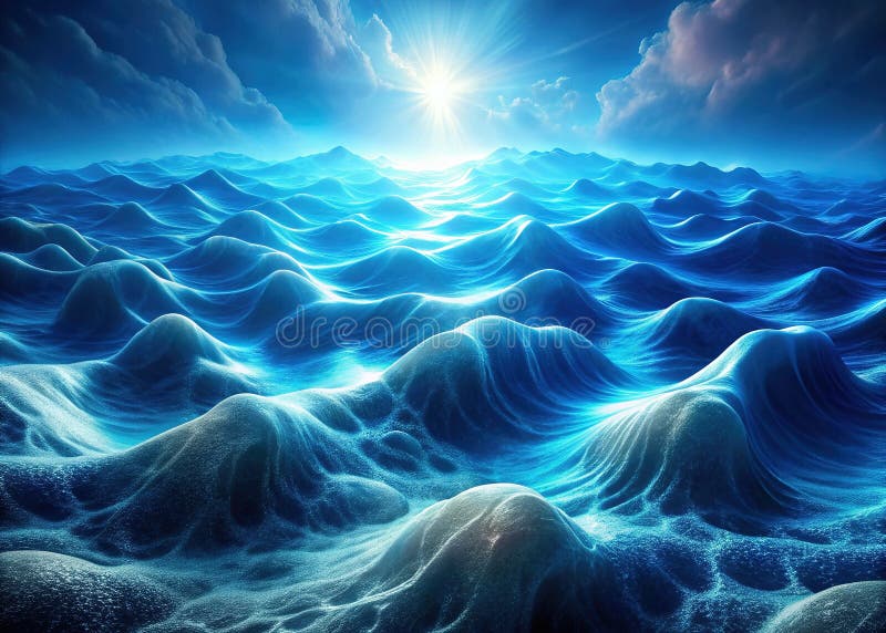 Mystifying Navy Blue Underwater Seabed Abstract Oceanic Wave Patterns ...