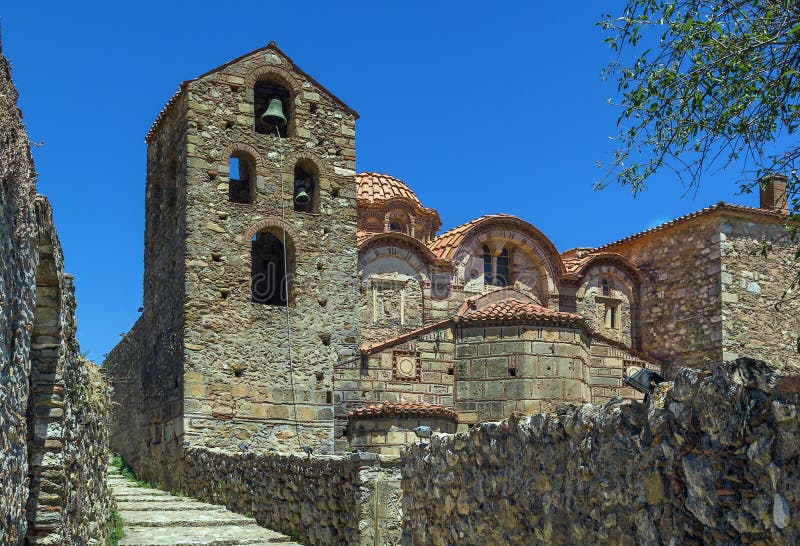 Mystras Castle, and Taygetus Mountain Stock Photo - Image of greek ...