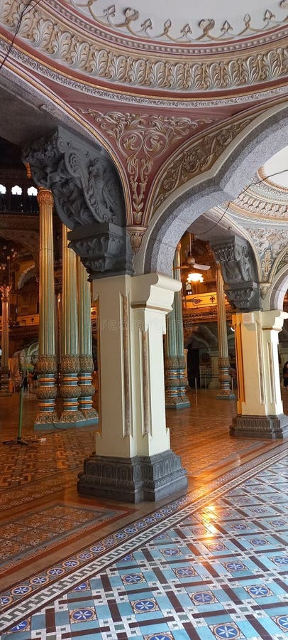 Mysuru palace inside view editorial photo. Image of wood - 277090561
