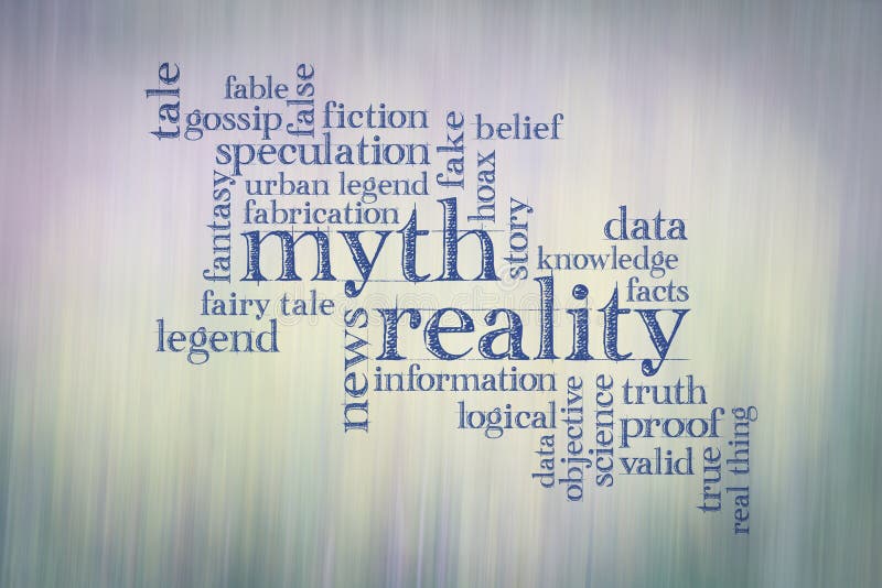 Myth and Reality Word Cloud Stock Illustration - Illustration of ...