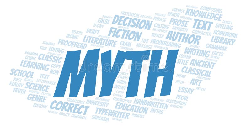Myth Typography Word Cloud Create with the Text only Stock Illustration ...