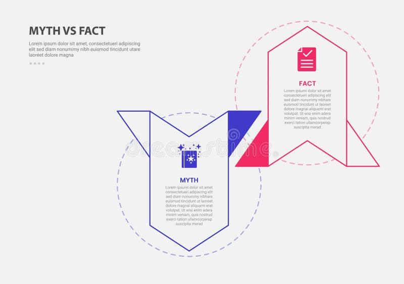 Myth Vs Facts Infographic Outline Style with 2 Point Comparison ...