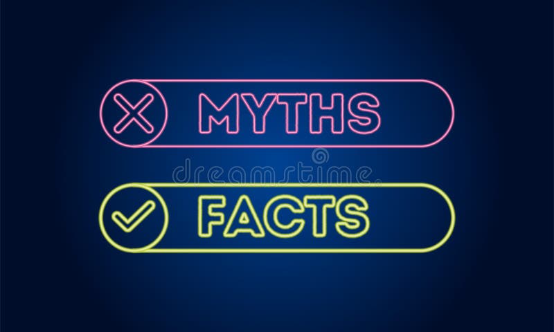 Mythen Facts Neon Text Vector. Mythen Facts Neon Sign Design Sjabloon ...
