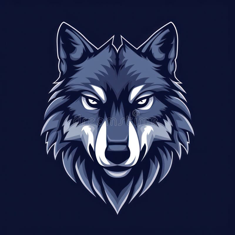 Mythic Wolf Head Simple Logo Solid Flat Color Stock Illustration ...