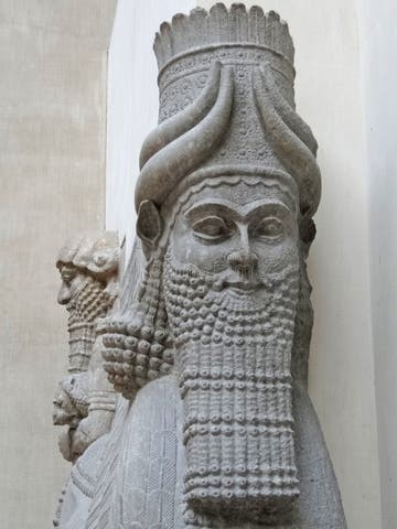 Mythical beast of Assyria, editorial stock image. Image of beard - 24659719