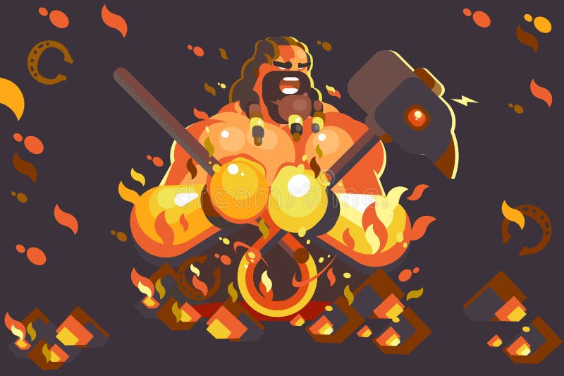 Mythical Blacksmith Hephaestus Stock Vector - Illustration of creative ...