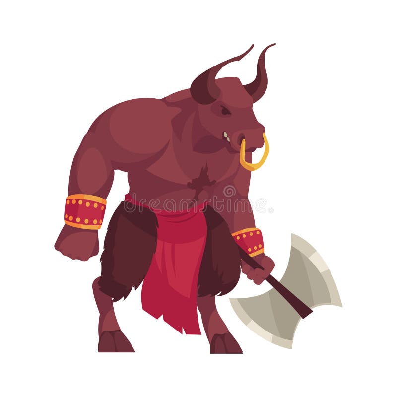 Mythical Bull Warrior Composition Stock Vector - Illustration of hybrid ...