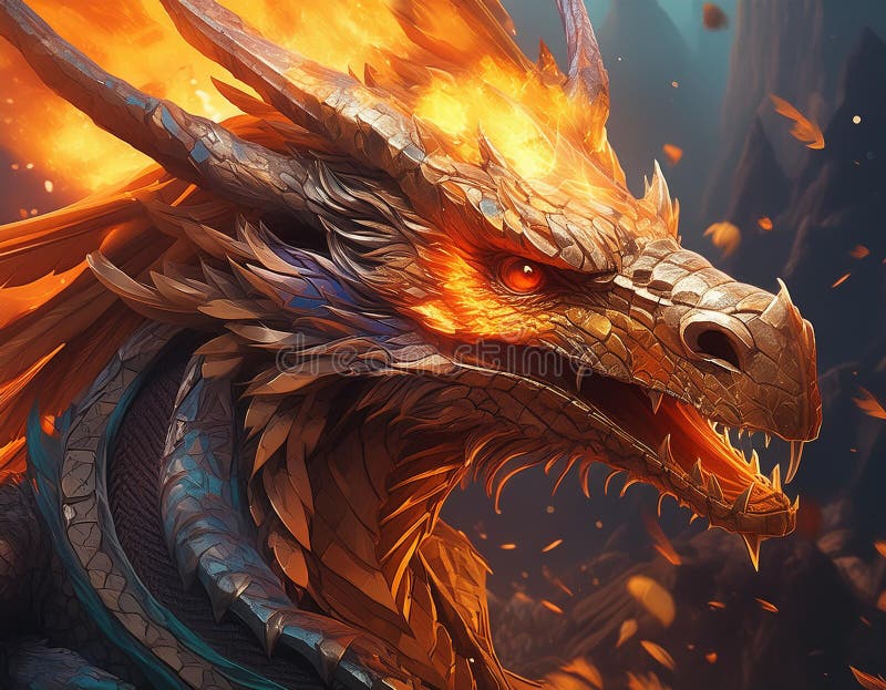 A Mythical Creature Blending Features of a Dragon and a Phoenix ...