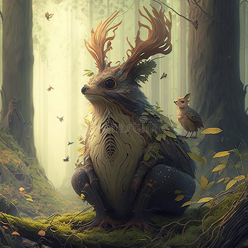 The Mythical Creature of the Forest - AI Generated Stock Illustration ...