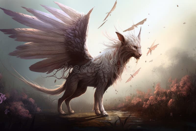 A Mythical Creature with Wings Created with Generative AI Technology ...