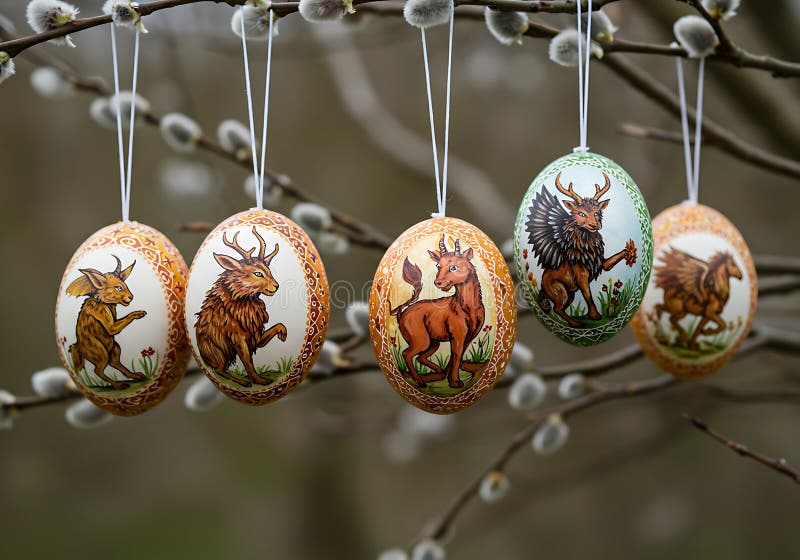 Mythical Creatures Easter Eggs Stock Illustration - Illustration of ...