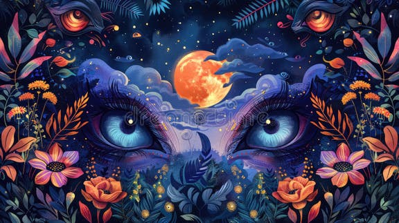 Mythical Creatures and Esoteric Elements: Modern Illustration Stock ...