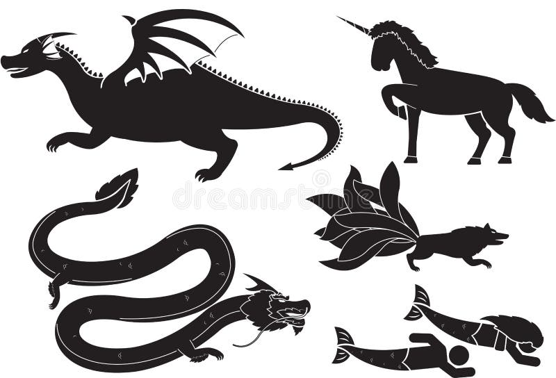 Mythical creatures stock vector. Illustration of animal - 70982905