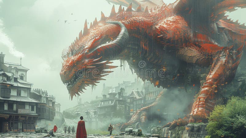 Mythical Creatures Roaming Modern Streets Stock Illustration ...