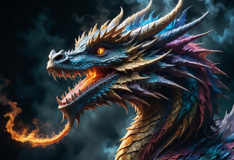 Mythical Dragon, the Embodiment of Ancient Power and Wisdom Stock ...