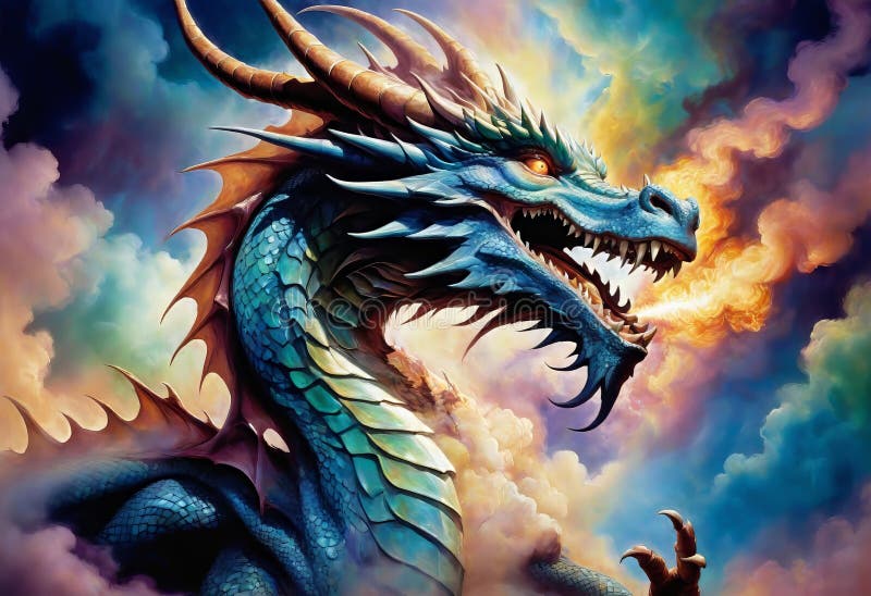 Mythical Dragon, the Embodiment of Ancient Power and Wisdom Stock ...