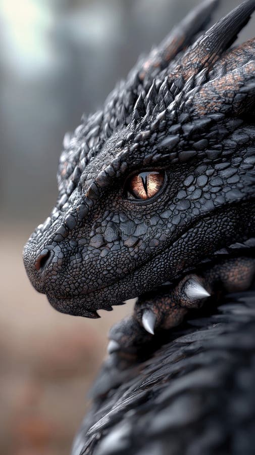 Mythical Dragon Portrait: Artistic Depiction of Dragon, Powerful ...