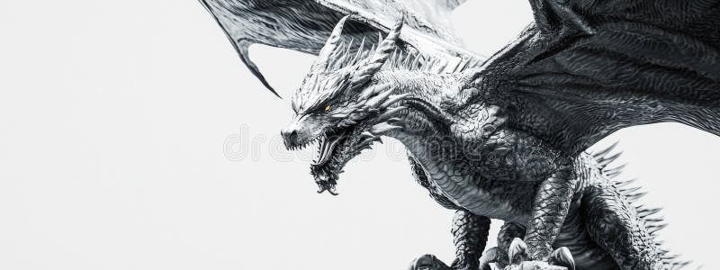 Mythical Dragon Portrait: Artistic Depiction of Dragon, Powerful ...