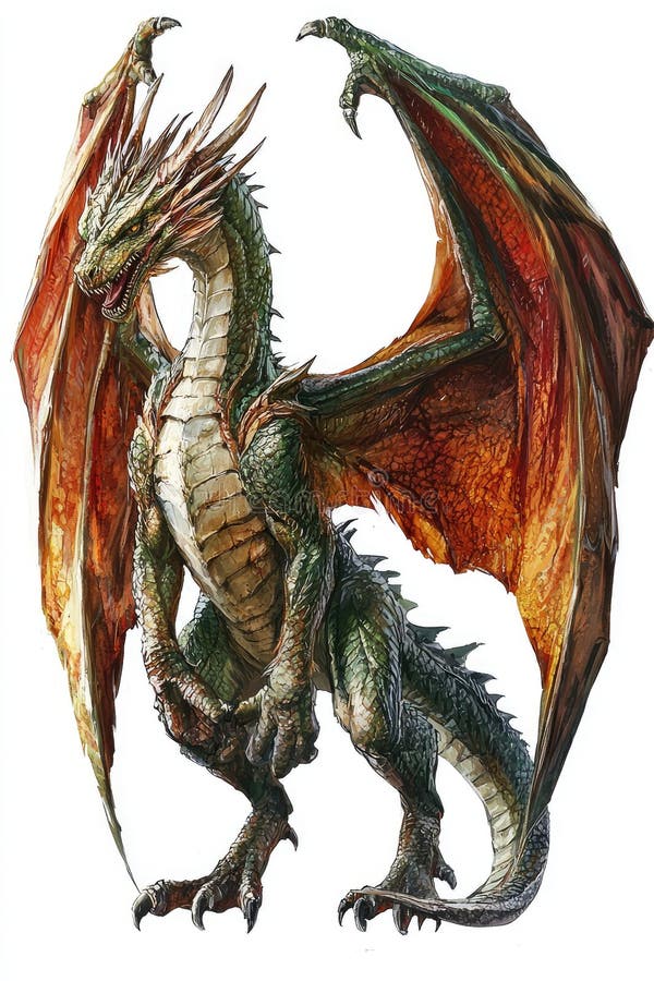 Mythical Dragon Portrait: Artistic Depiction of Dragon, Powerful ...