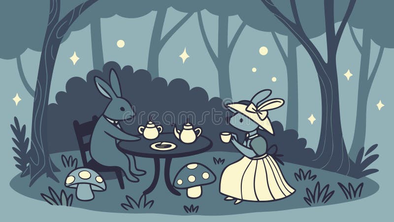 Mythical Forest Feast, Enchanted Dinner, Vector Design Generative AI ...