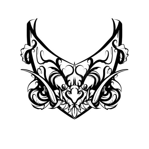 The Mythical Guard of Tropical Forest in Mask Style Stock Illustration ...