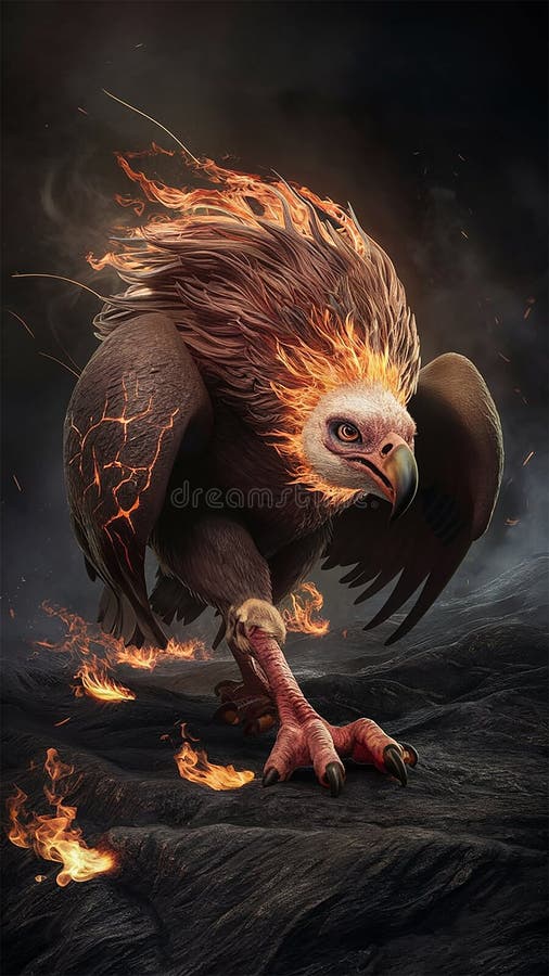 A Mythical Hybrid Creature, Blending the Form of a Vulture with the ...