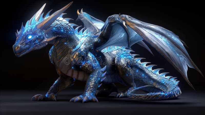 The mythical ice dragon. stock illustration. Illustration of wildlife ...