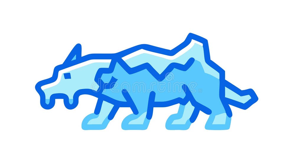 Mythical Ice Wolf or Creature in Abstract Style, Vector Design ...