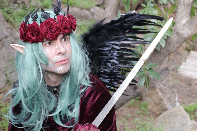 Mythical Male Elf in the Forest Stock Photo - Image of forest, fairy ...