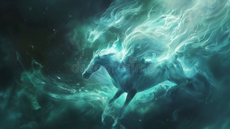 A Mythical Pegasus Composed of Pure Energy Embodying the Essence of the ...